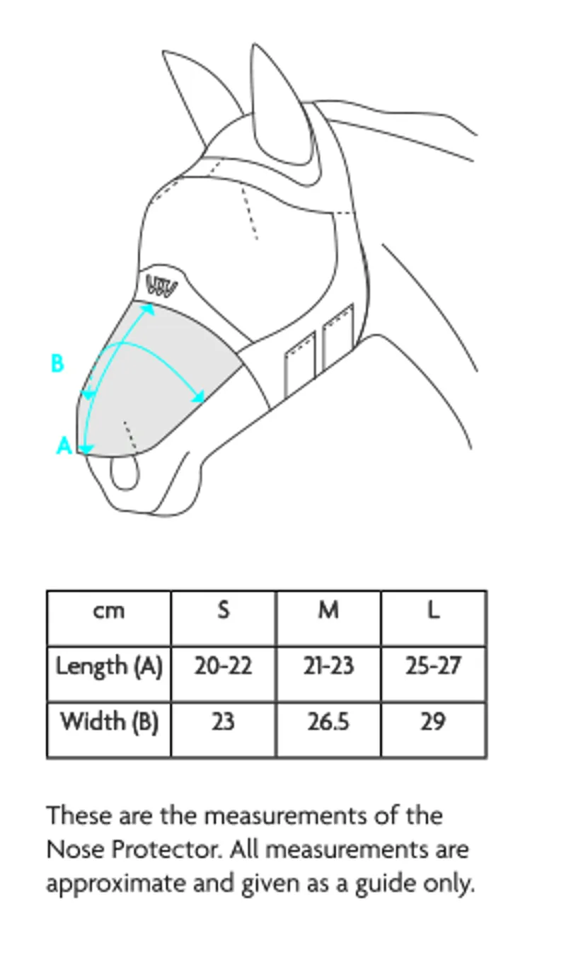 Woof Wear UV Fly Mask Nose Protector - Black/Turquoise