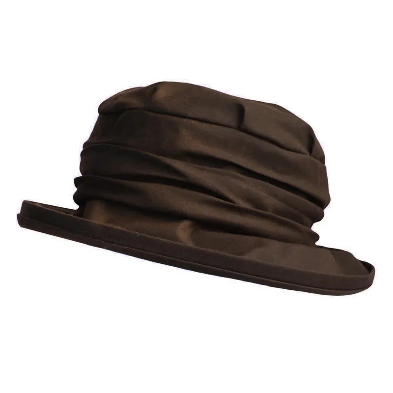 Olney Annabel Ladies Wax Rouched Hat - Brown