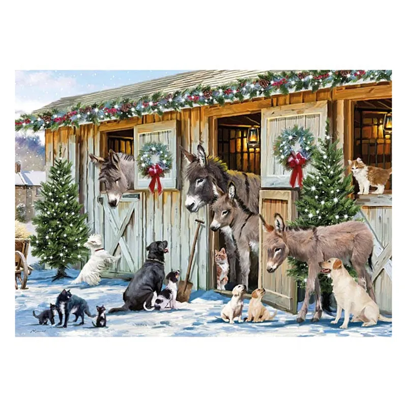 Otter House 500 Piece Jigsaw Puzzle - Festive Stable Friends