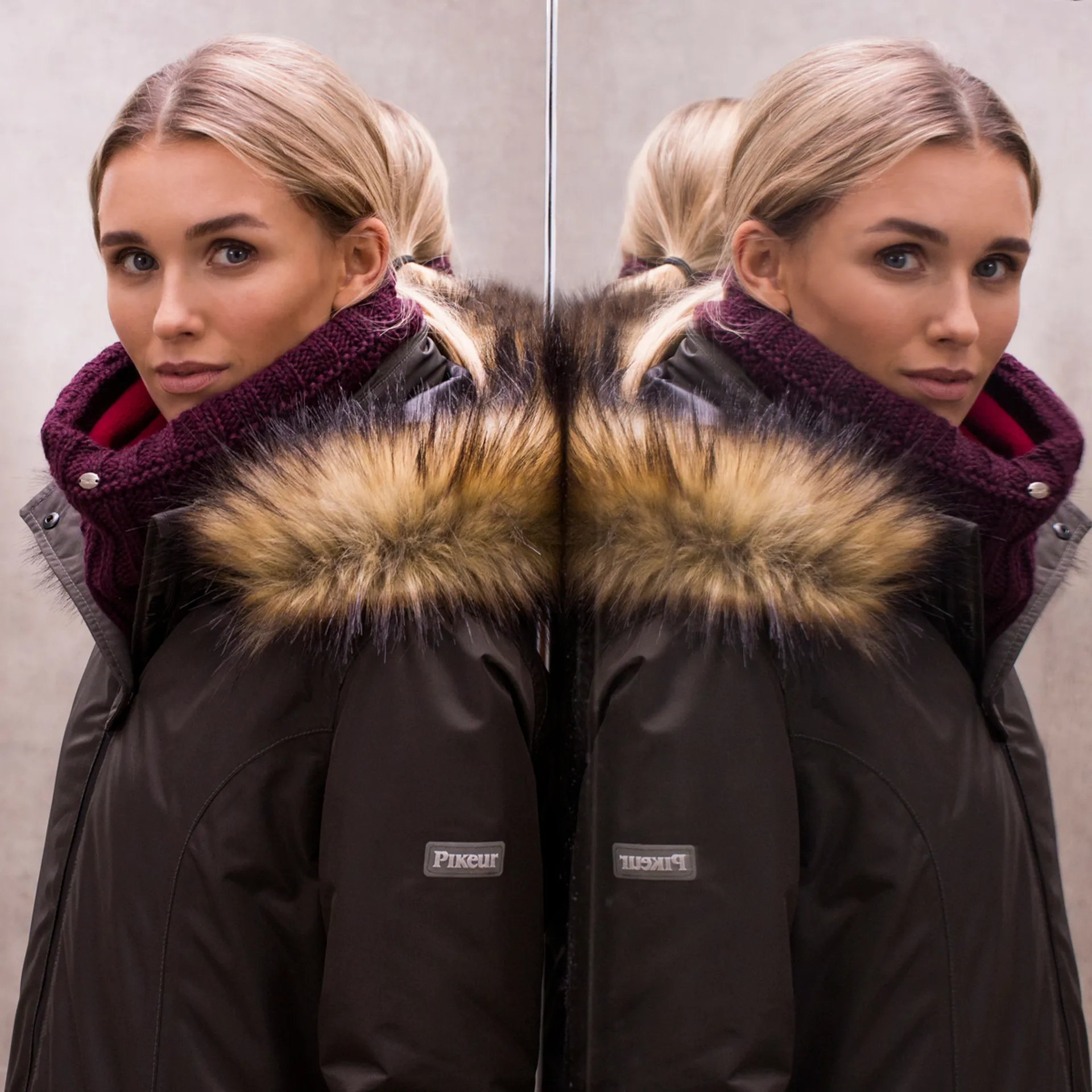 Pikeur Corvina Waterproof Ladies Long Parka Jacket - Dark Olive