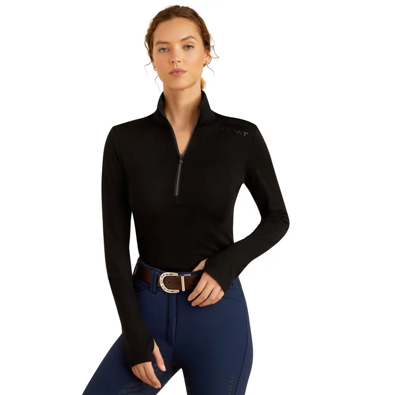 Ariat Cheviot 1/2 Zip Ladies Base Layer Top - Black