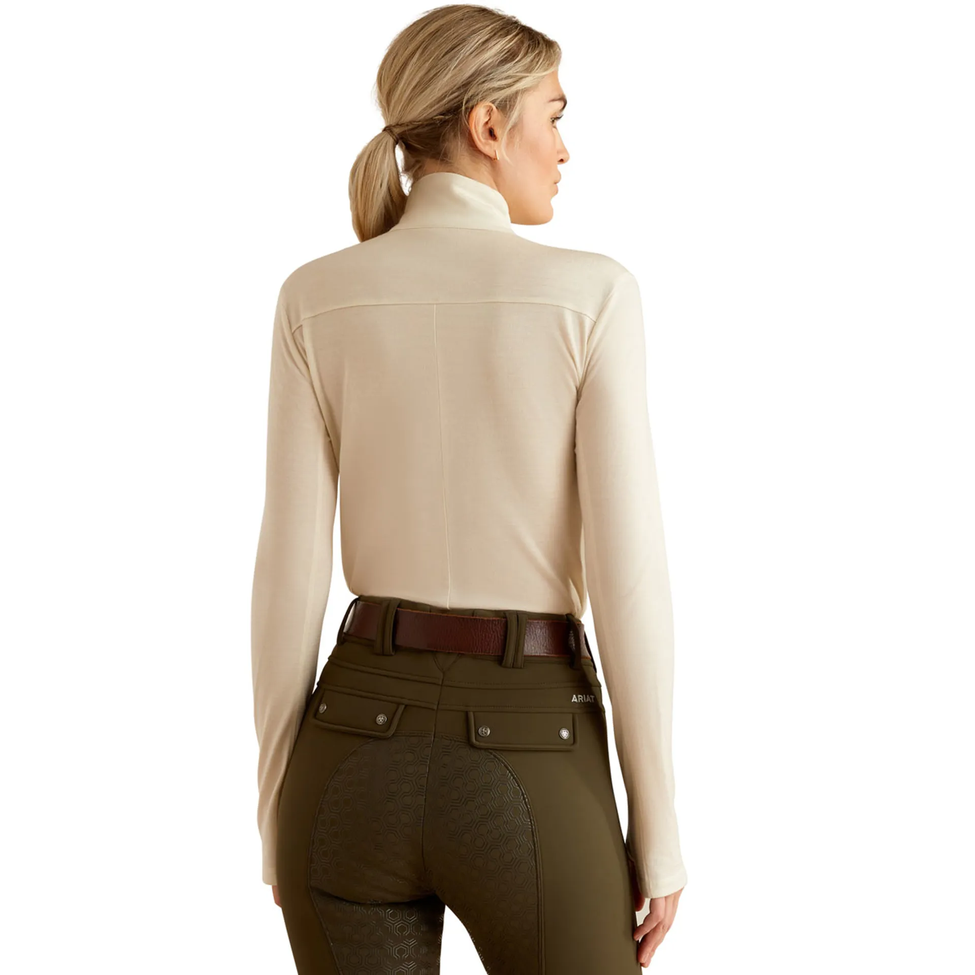 Ariat Cheviot 1/2 Zip Ladies Base Layer Top - Sand