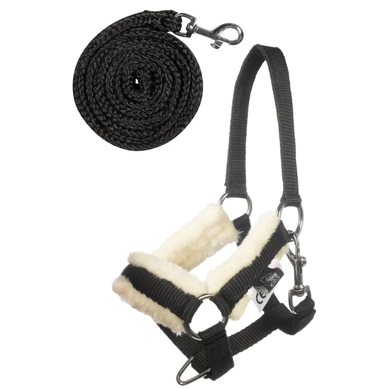 HKM Hobby Horse Headcollar and Lead Rope - Black