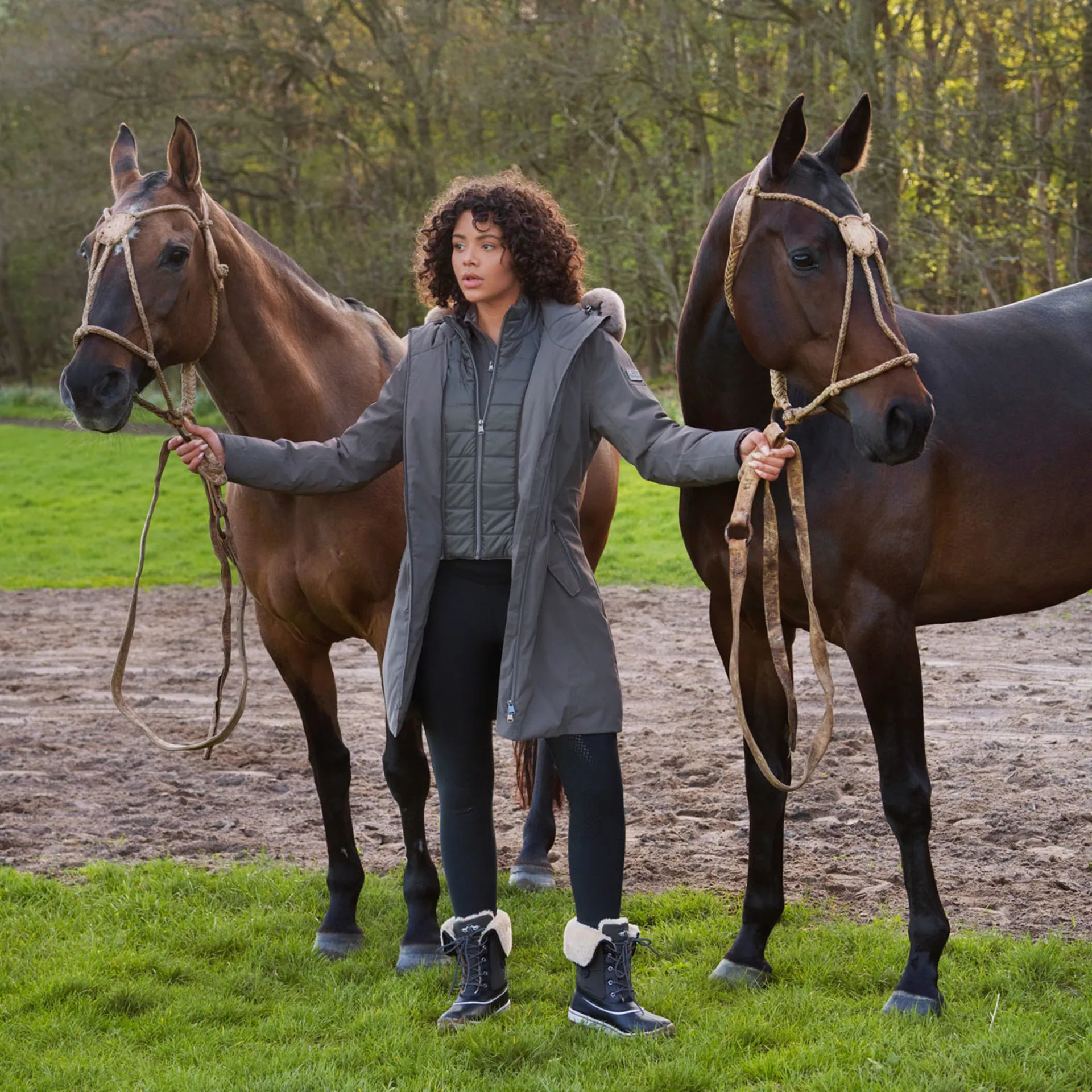 HV Polo Isa Parka Ladies Long Coat - Stone