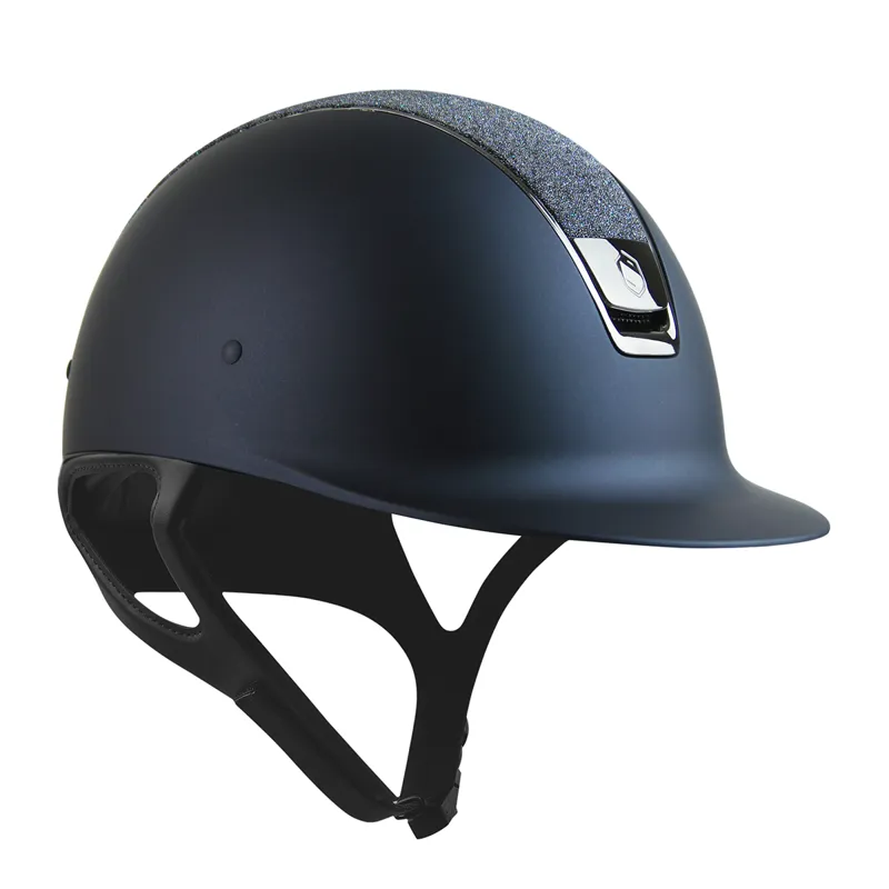 Samshield Shadowmatt Crystal Fabric Riding Hat - Blue/Paradise