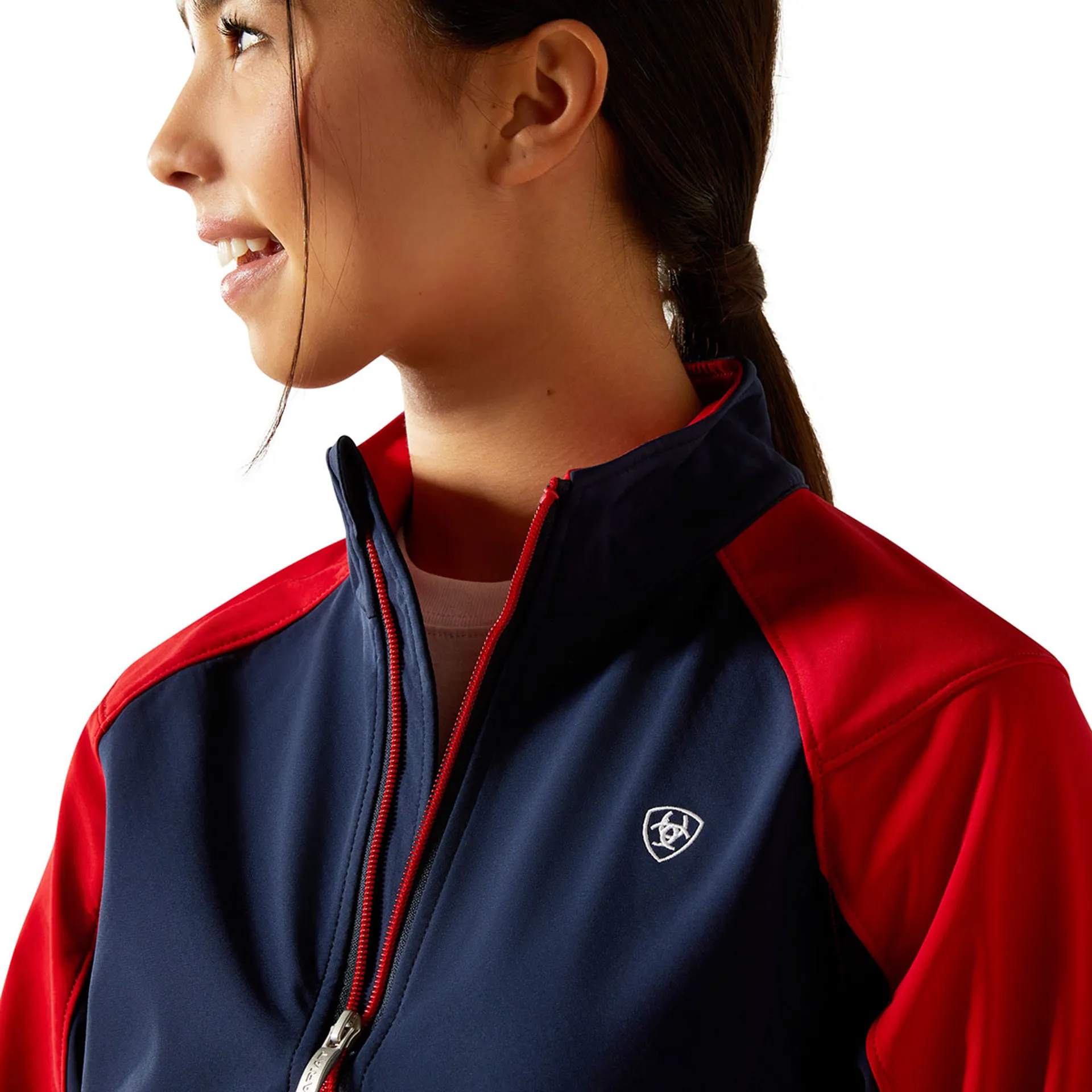 Ariat Team EQ Junior Full Zip Jacket - Navy/Red