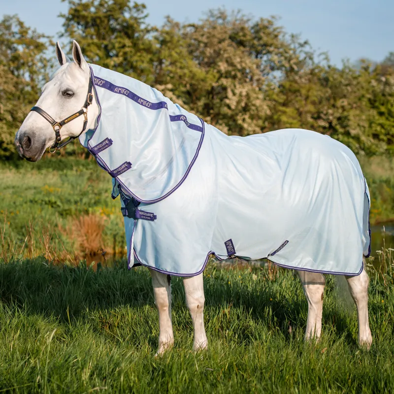 Amigo XL Bug Rug Disc Closure Fly Rug - Azure Blue/Atlantic Blue