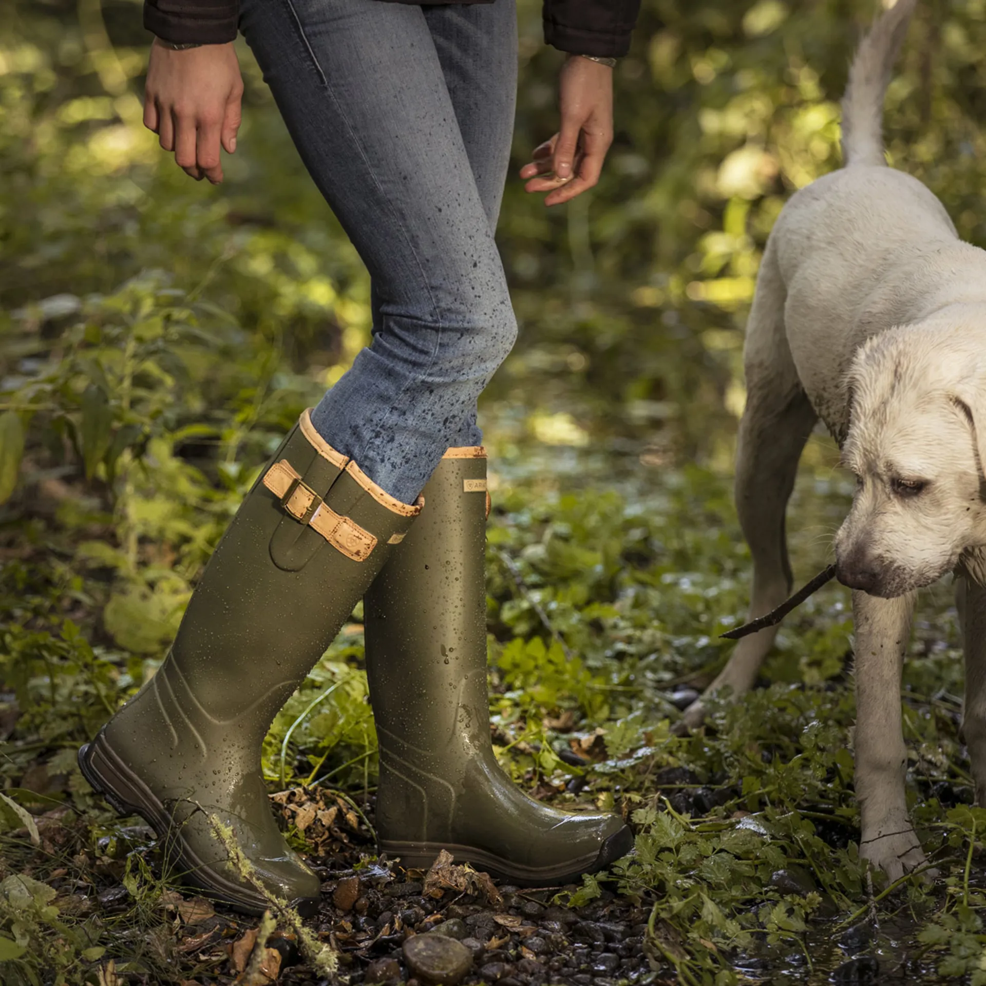 Ariat Burford Insulated Womens Wellies - Olive Green
