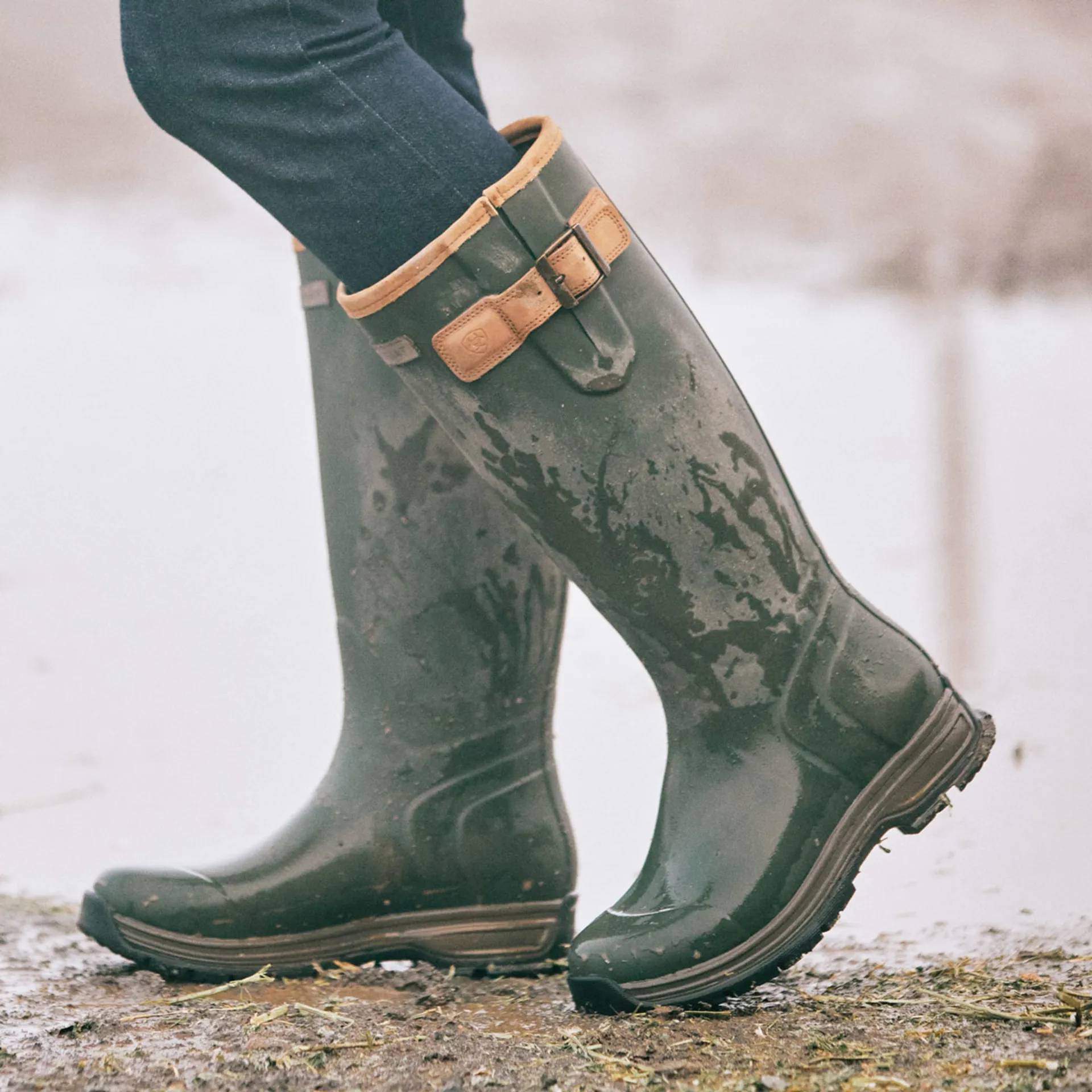 Ariat Burford Insulated Womens Wellies - Olive Green