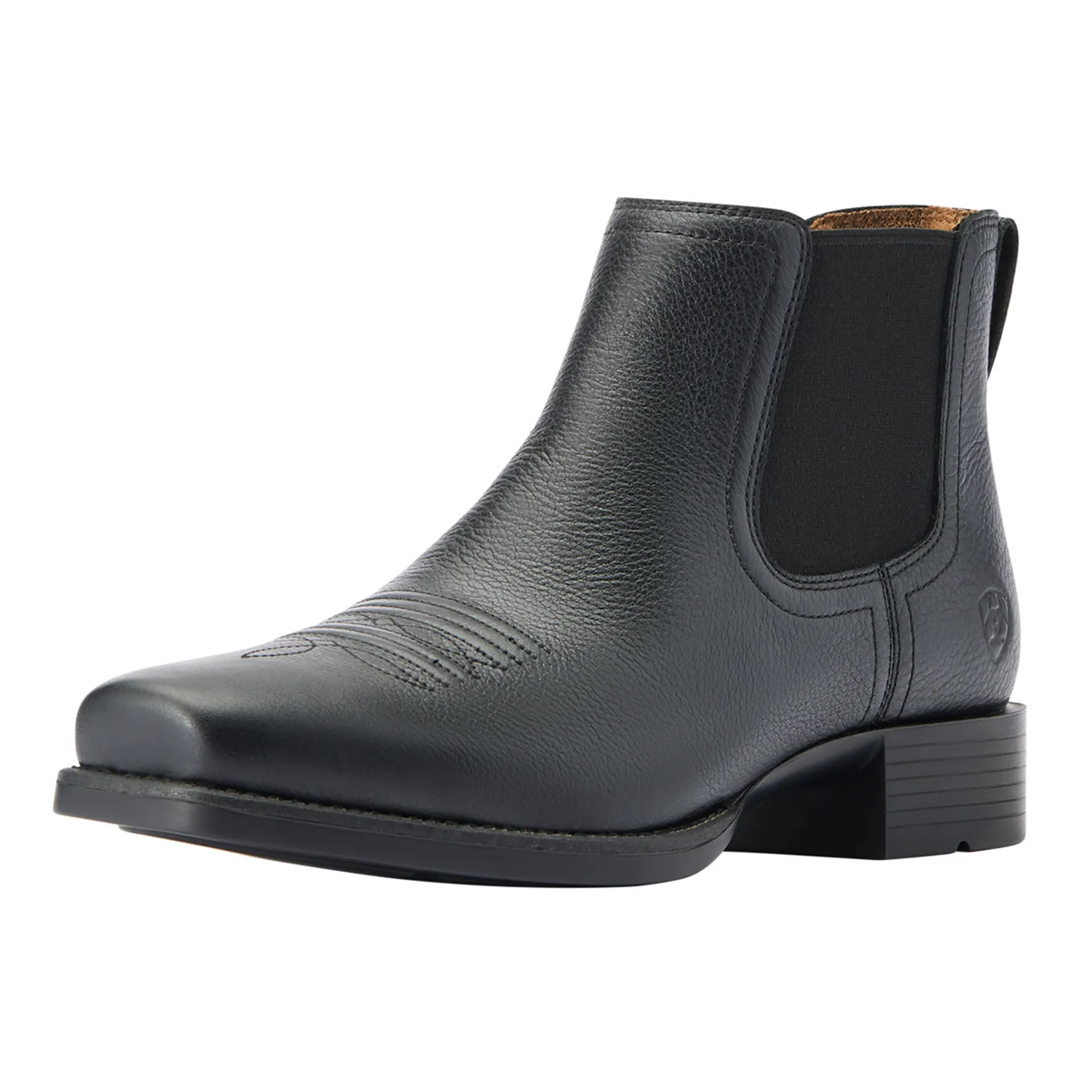 Ariat Booker Ultra Square Toe Mens Short Western Boots - Black