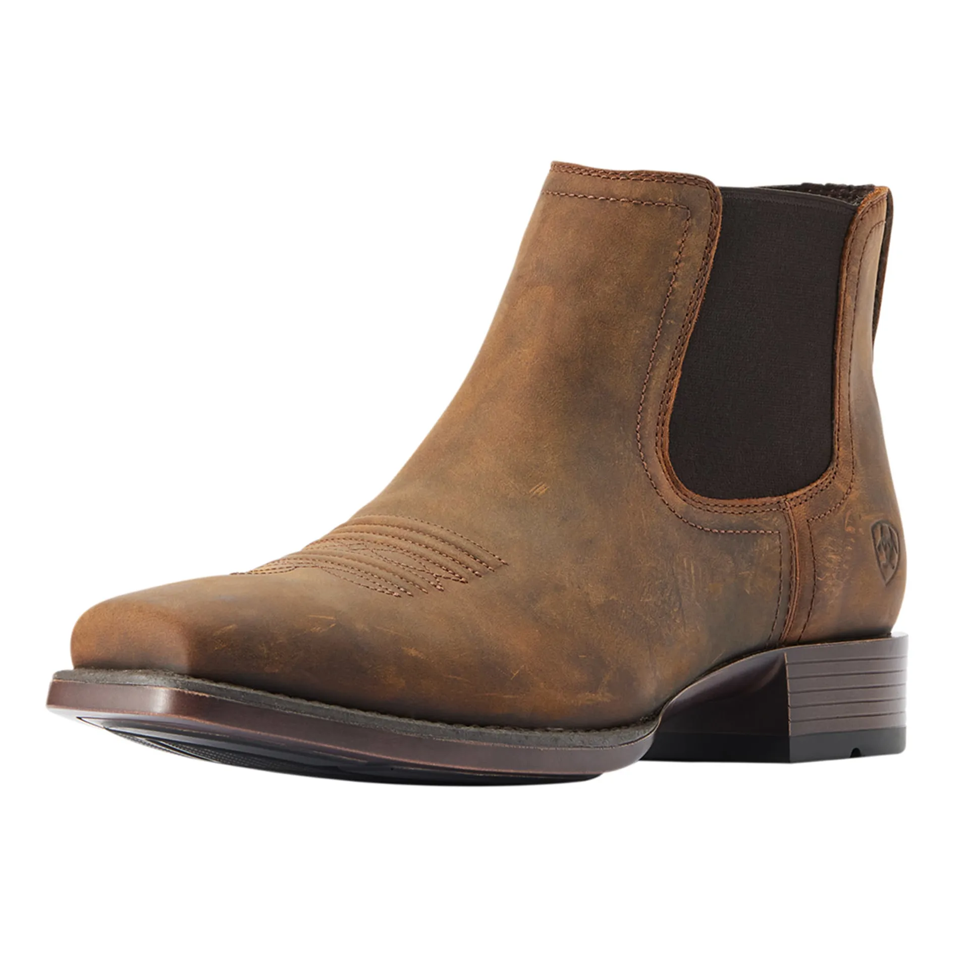 Ariat Booker Ultra Square Toe Mens Short Western Boots - Tan