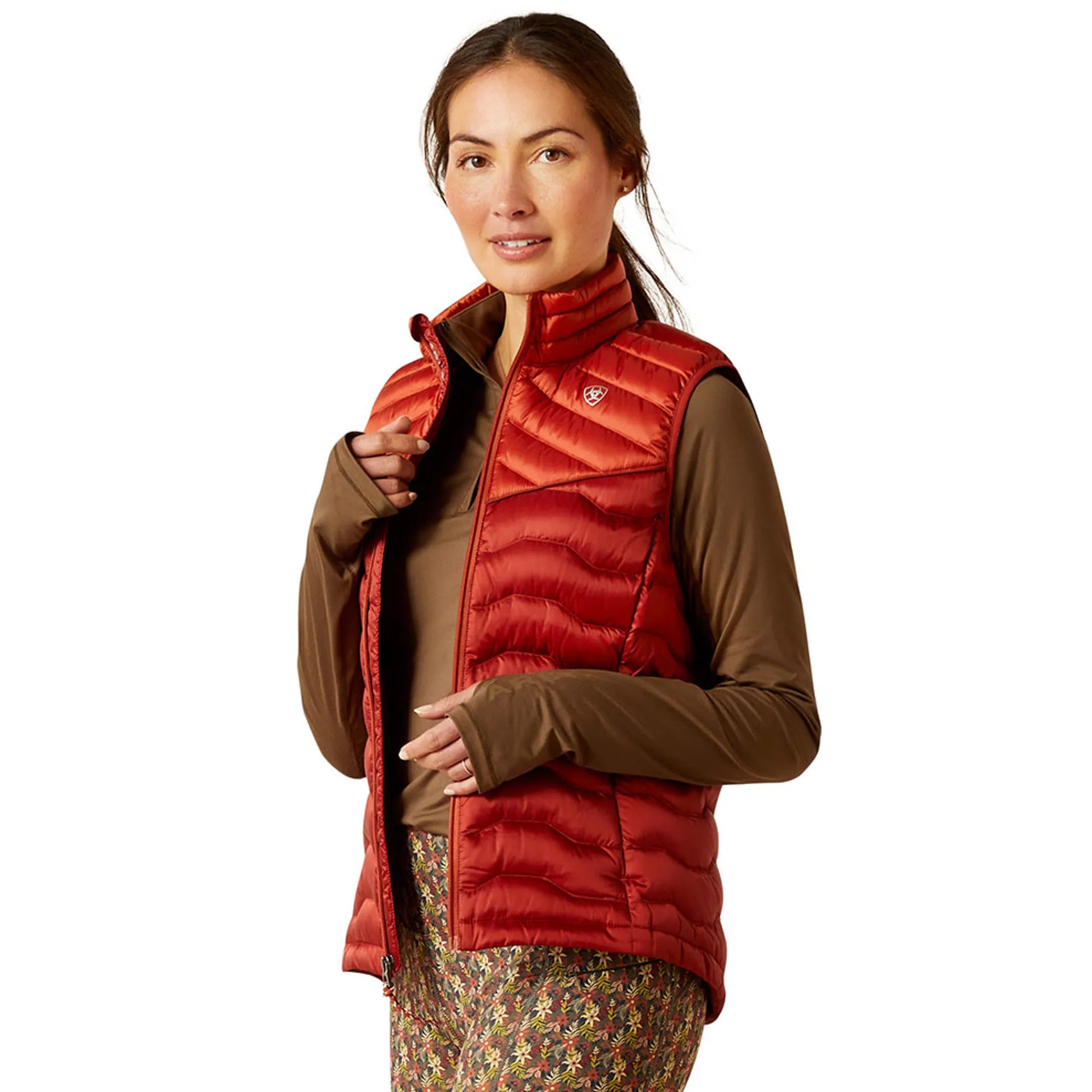 Ariat Ideal Down Ladies Vest Gilet - Red Ochre/Burnt Brick