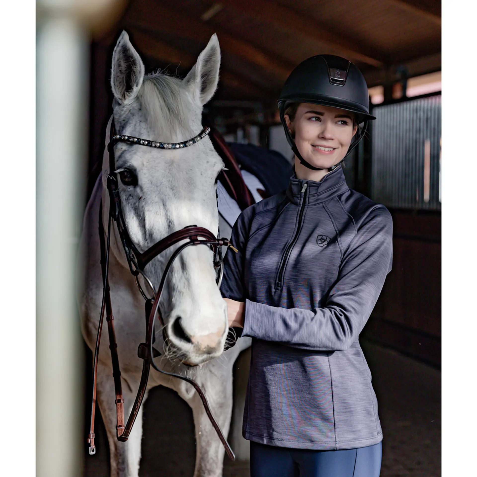 Ariat Tek Team 1/4 Zip Ladies Top - Ebony