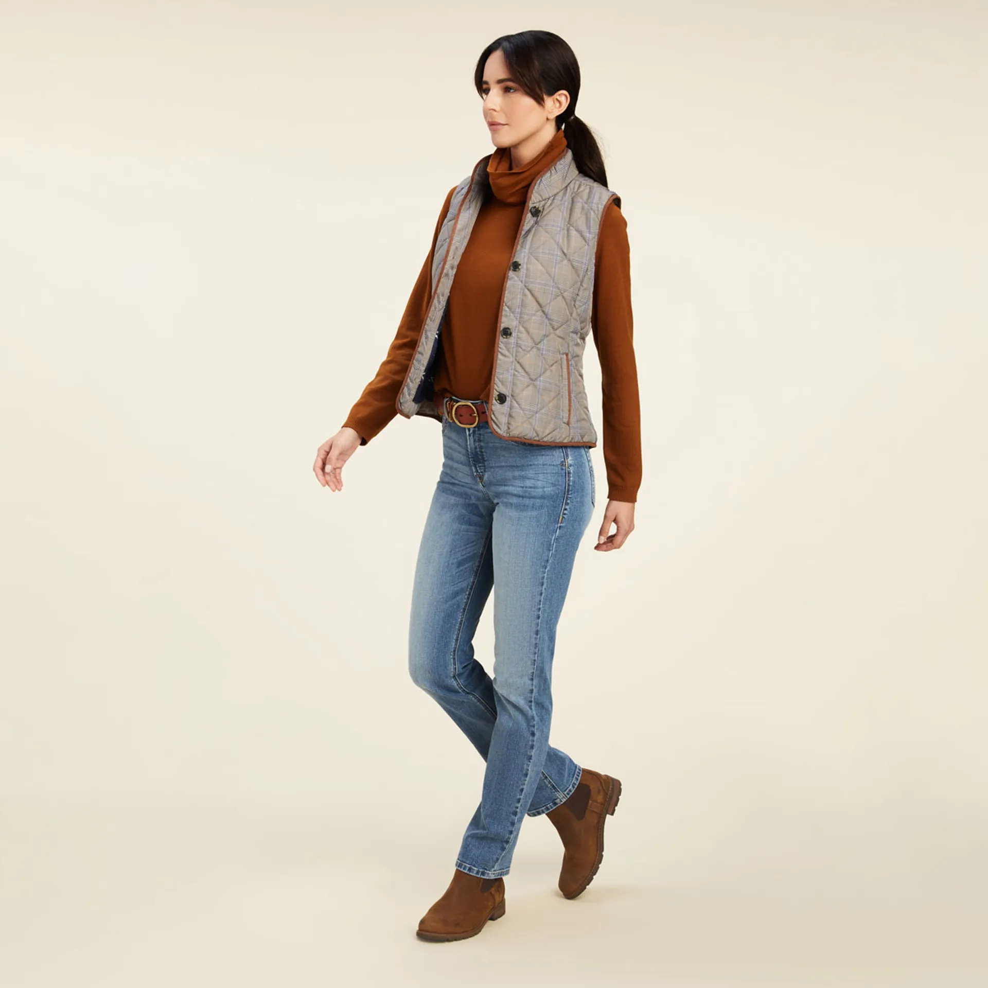 Ariat Country Woodside 2.0 Ladies Quilted Gilet - Glen Plaid