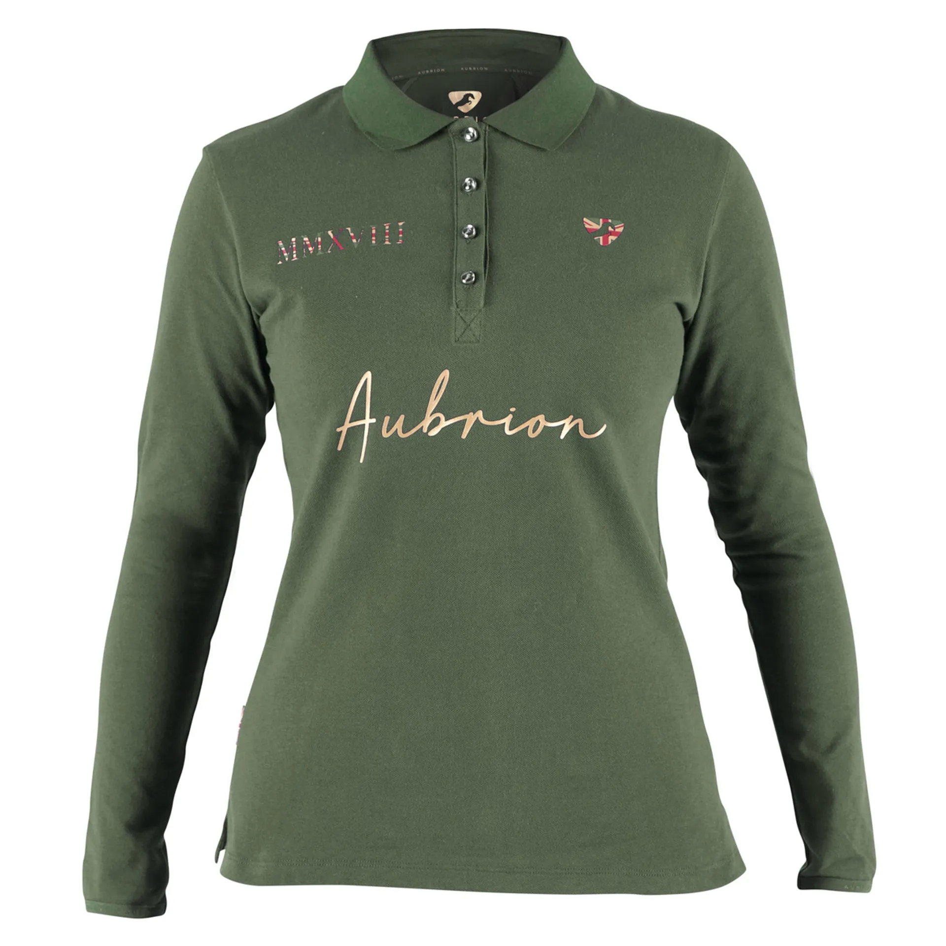 Aubrion Team Ladies Long Sleeve Polo Shirt - Khaki