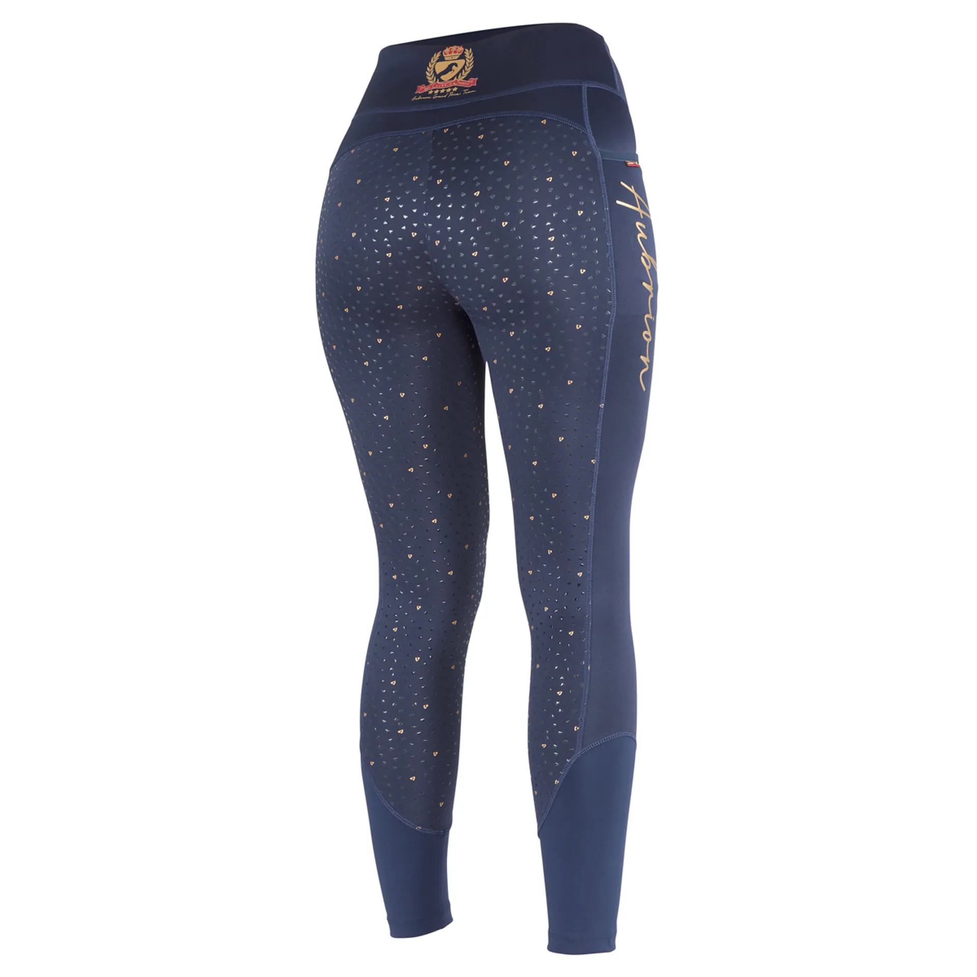 Aubrion Team Full Grip Ladies Thermal Winter Riding Tights - Navy