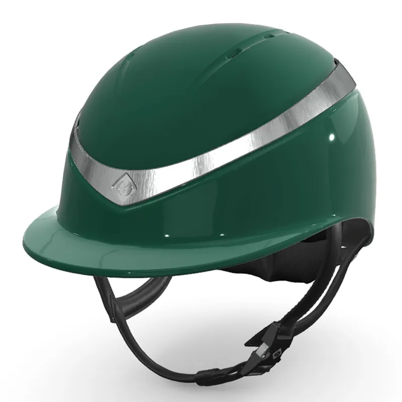 Charles Owen Halo CX Riding Hat Matt Racing Green/Gloss/Platinum