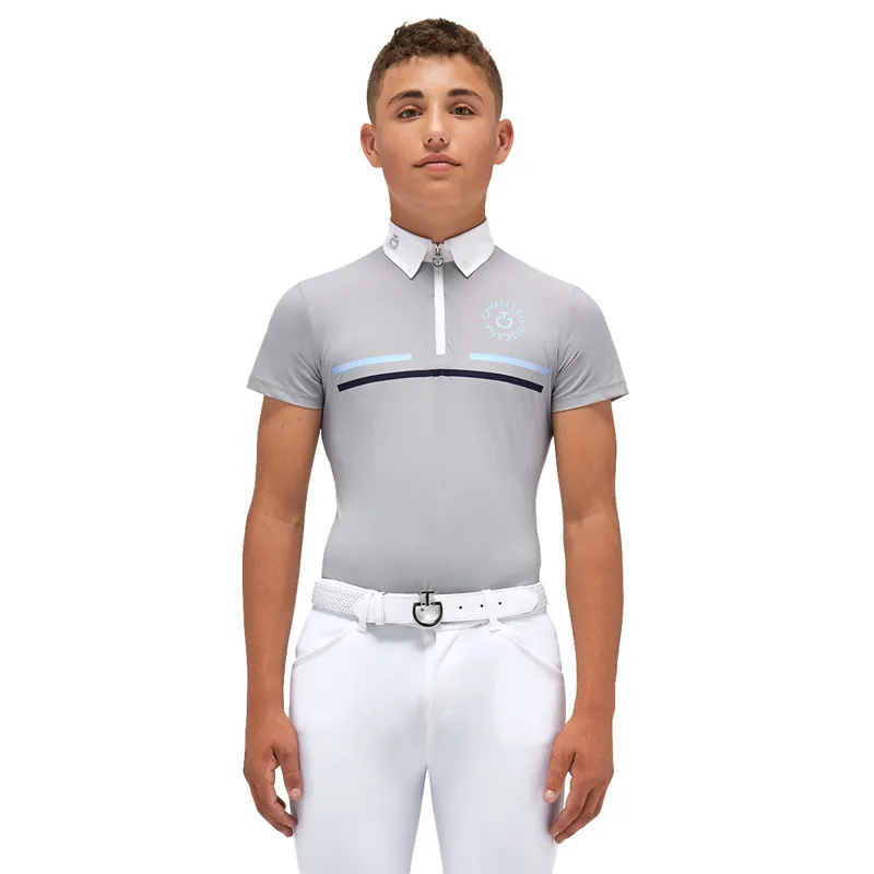 Cavalleria Toscana Orbit Junior Boys Competition Shirt Light Grey