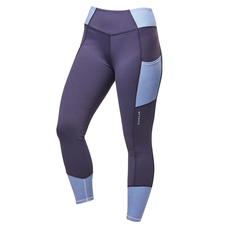 Dublin Power Performance Colour Block Ladies Riding Tights - Blue