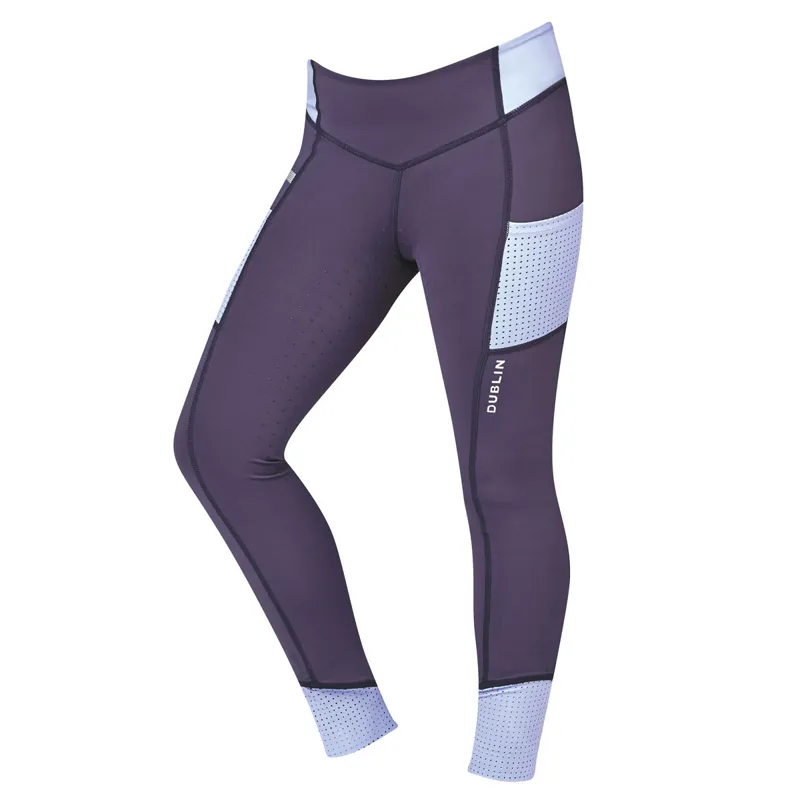 Dublin Power Performance Colour Block Junior Riding Tights - Blue