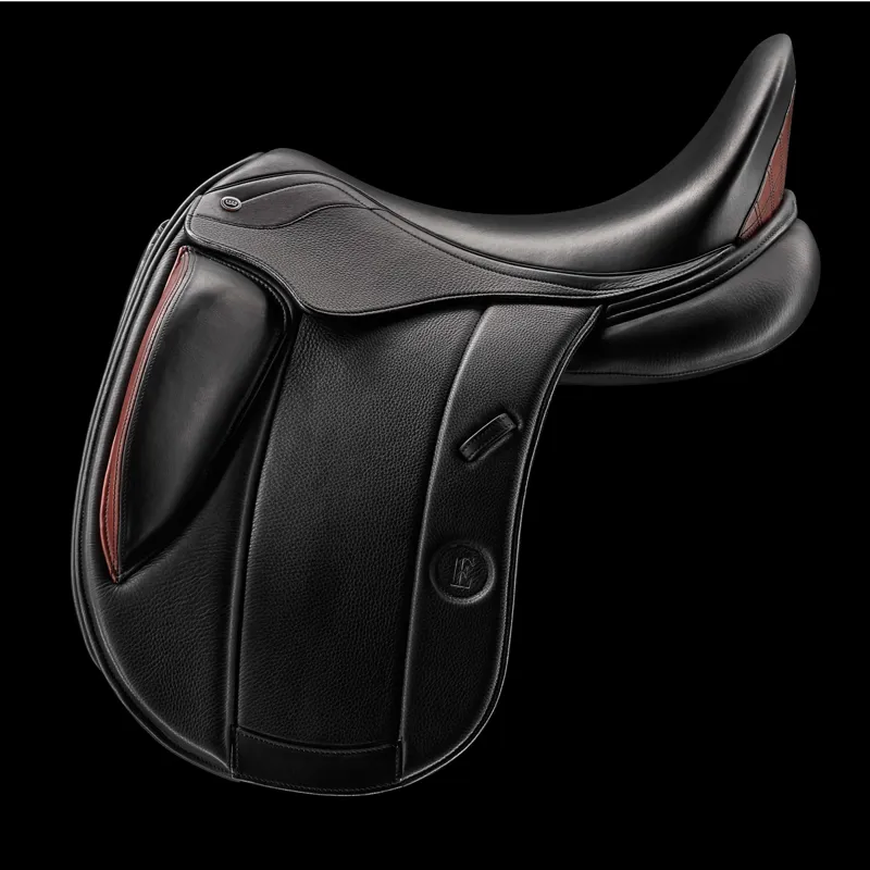 Enzo Treviso Lucia Mono Dressage Saddle - Black with Brown Trim