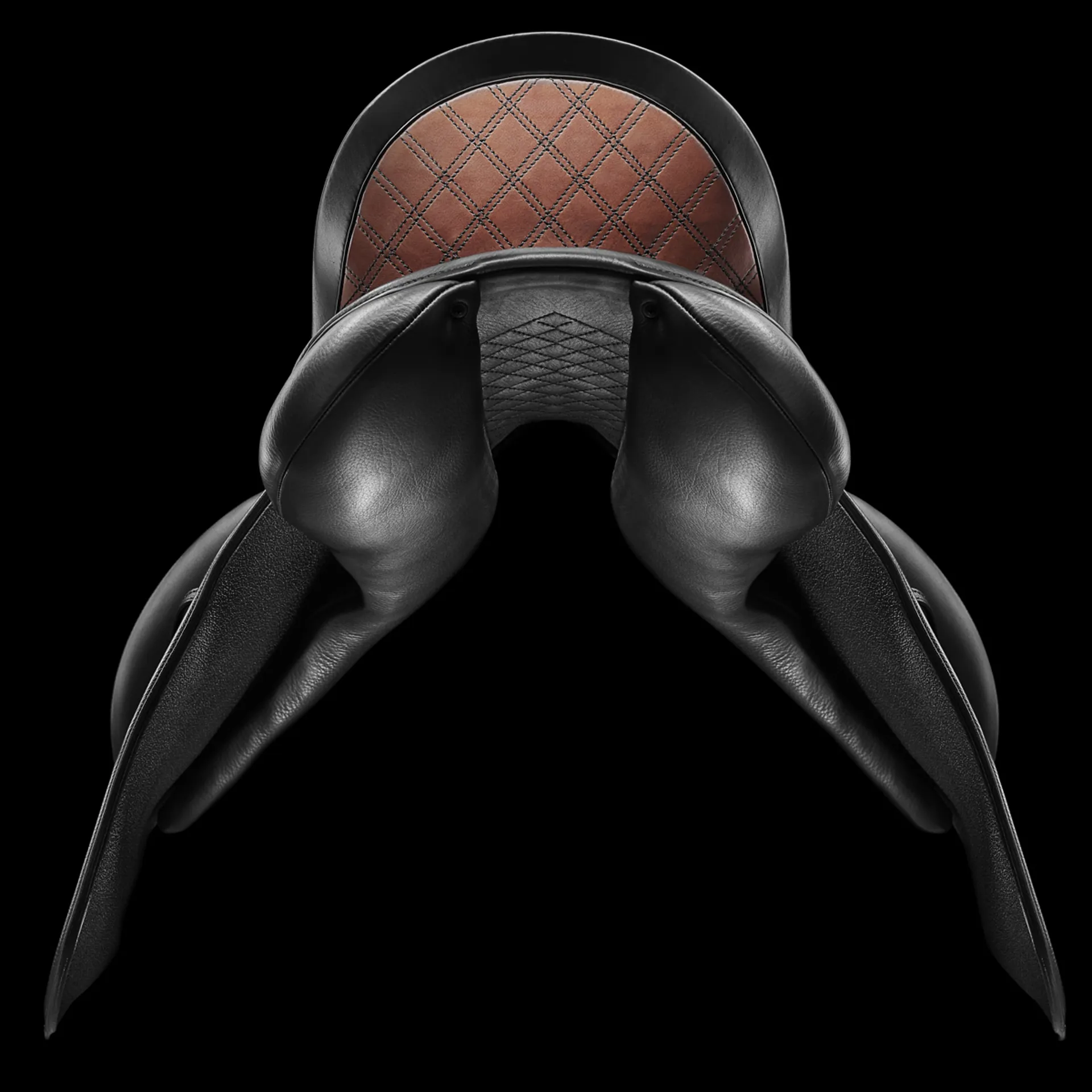 Enzo Treviso Lucia Mono Dressage Saddle - Black with Brown Trim
