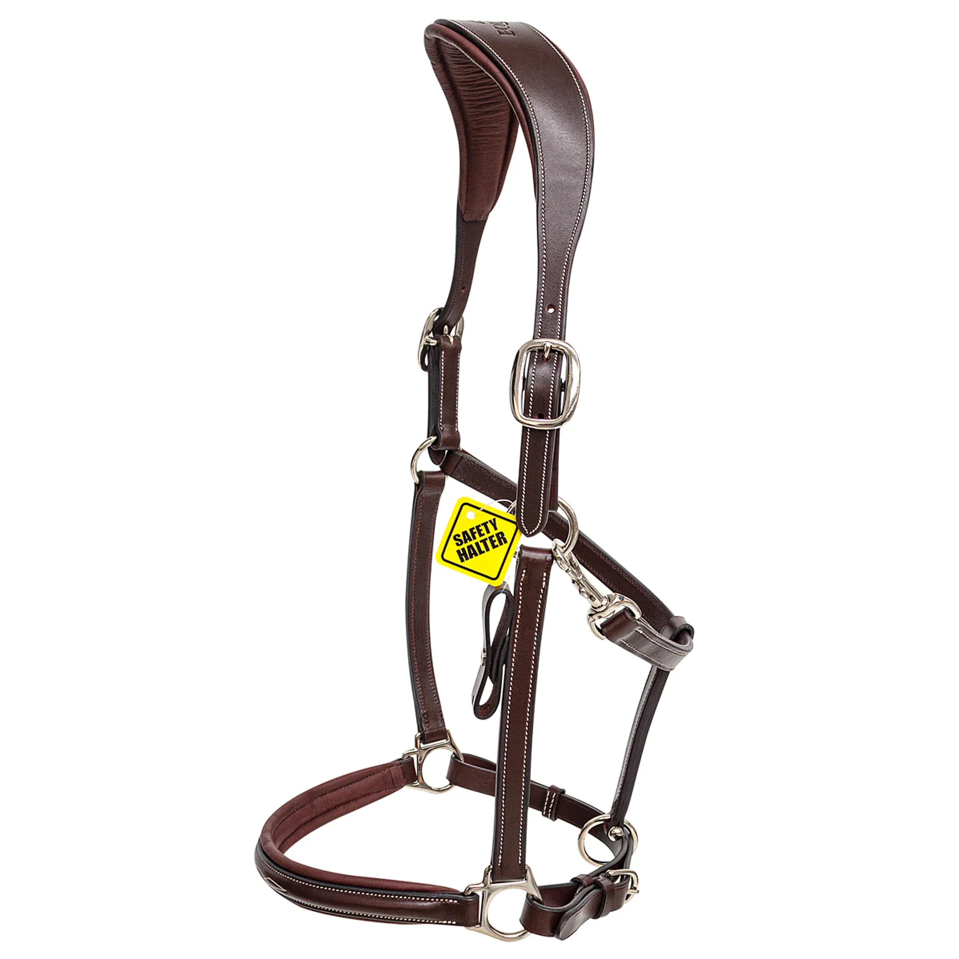 Equiline Anatomic Safety Leather Headcollar - Brown