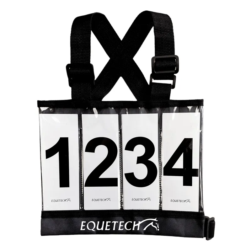 Equetech Mini Junior Eventing Number Bib - Black