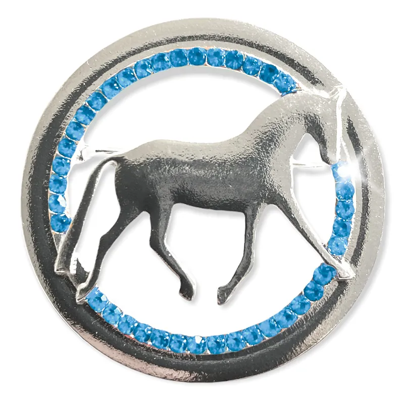 Equetech Dressage Provincial Stock Pin - Silver/Light Blue