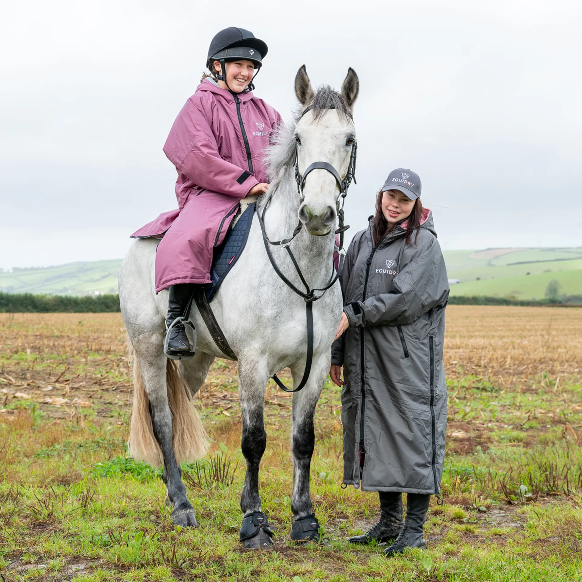 EQUIDRY All Rounder Jacket with Fleece Hood - Valerian/Grey