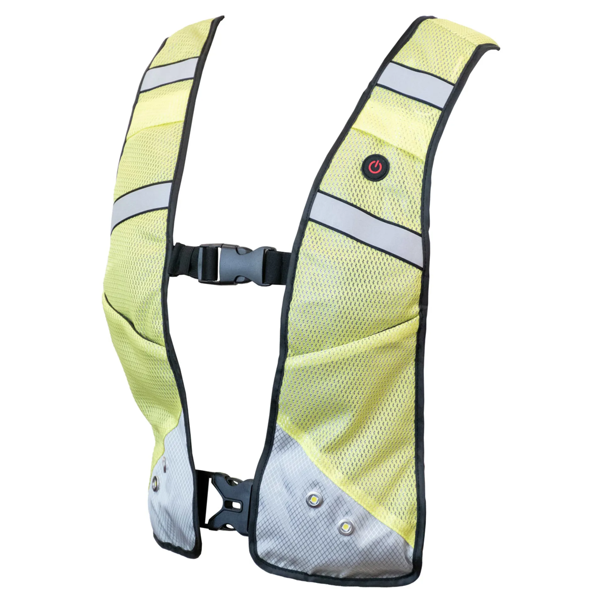 Equi Light Hi-Viz LED Adults Rider Vest - Yellow/Silver
