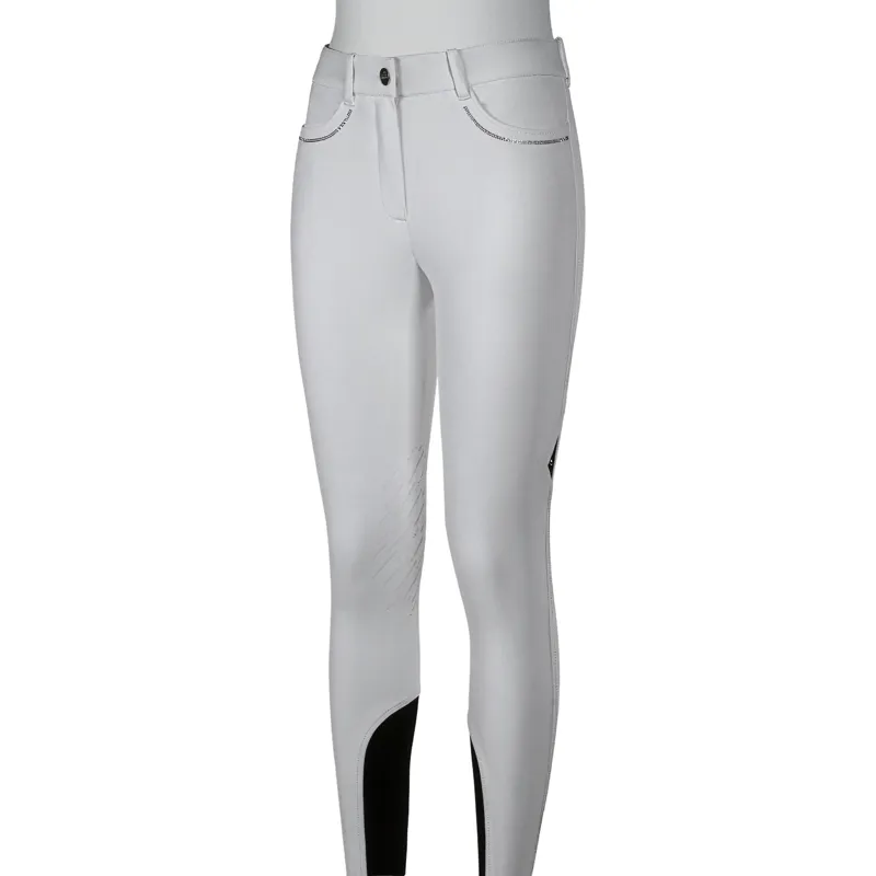 Equiline Cornek Bling BX-TECH Knee Grip Womens Breeches - White