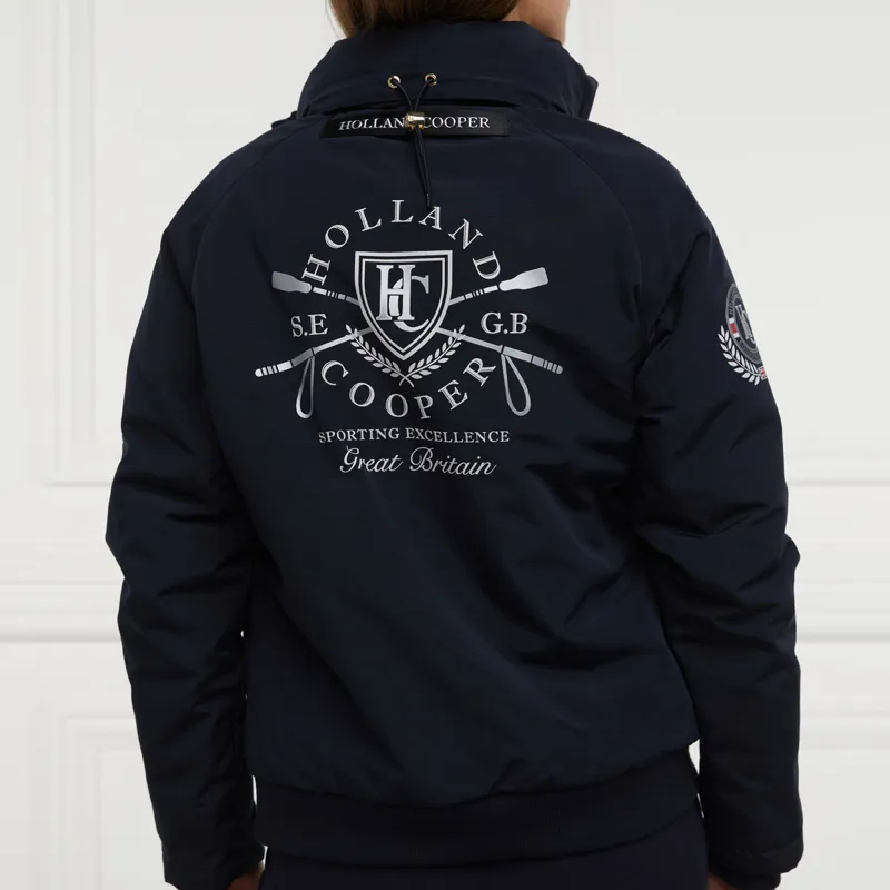 Holland Cooper Team Waterproof Ladies Riding Jacket - Navy/Silver