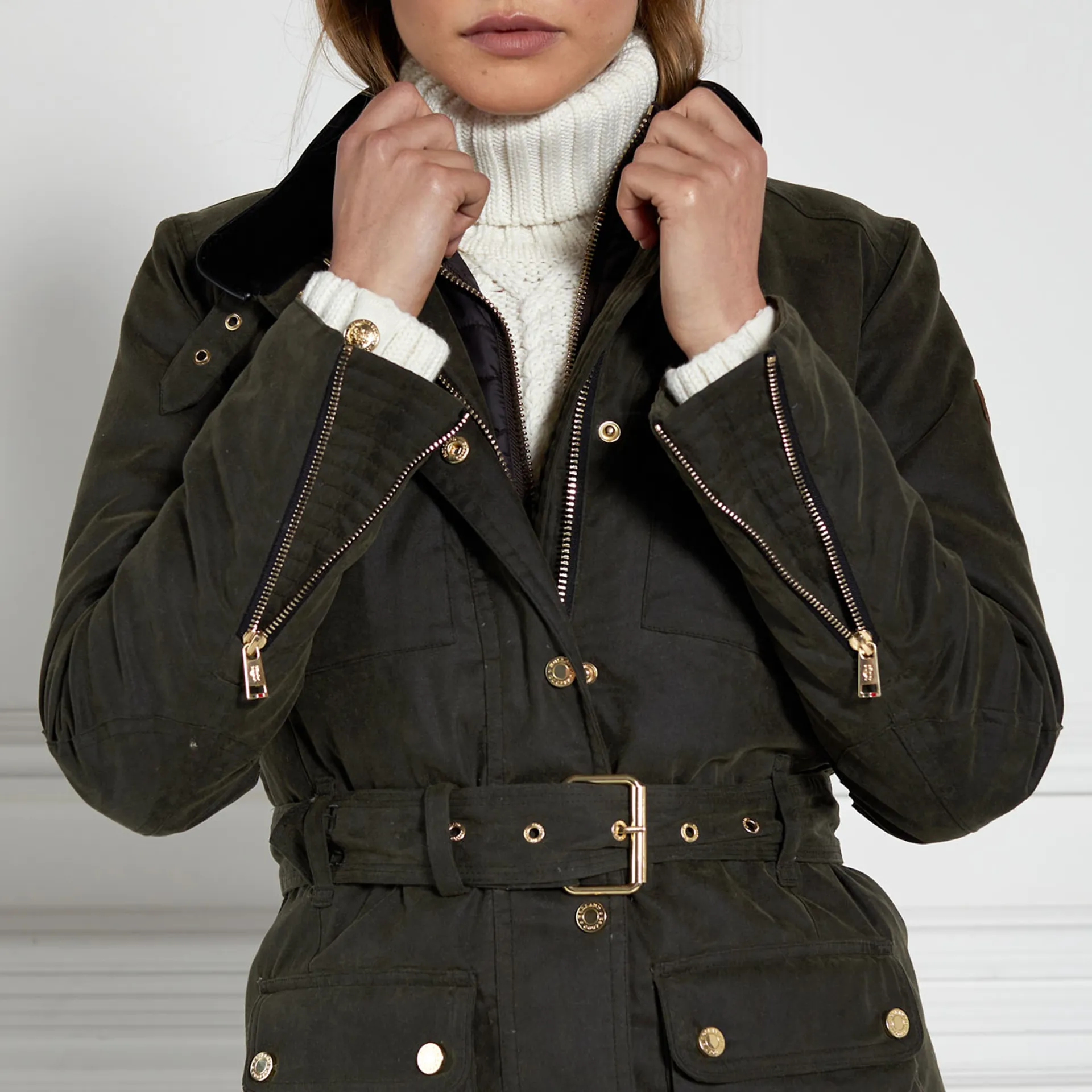 Holland Cooper Wax Field Ladies Jacket - Dark Olive