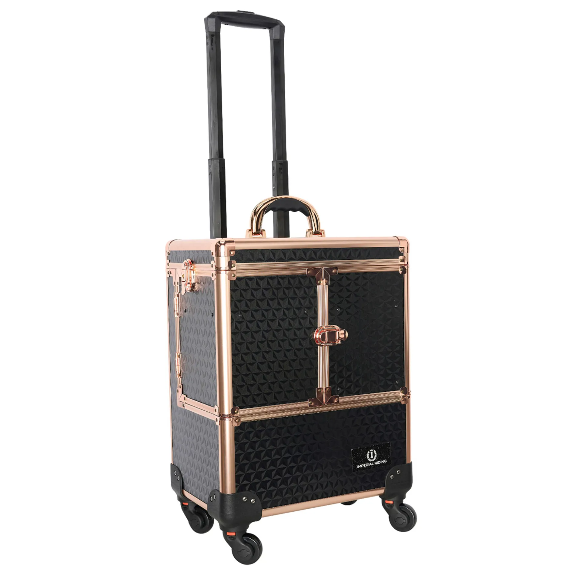 Imperial Riding Big Shiny Grooming Box - Black/Rose Gold