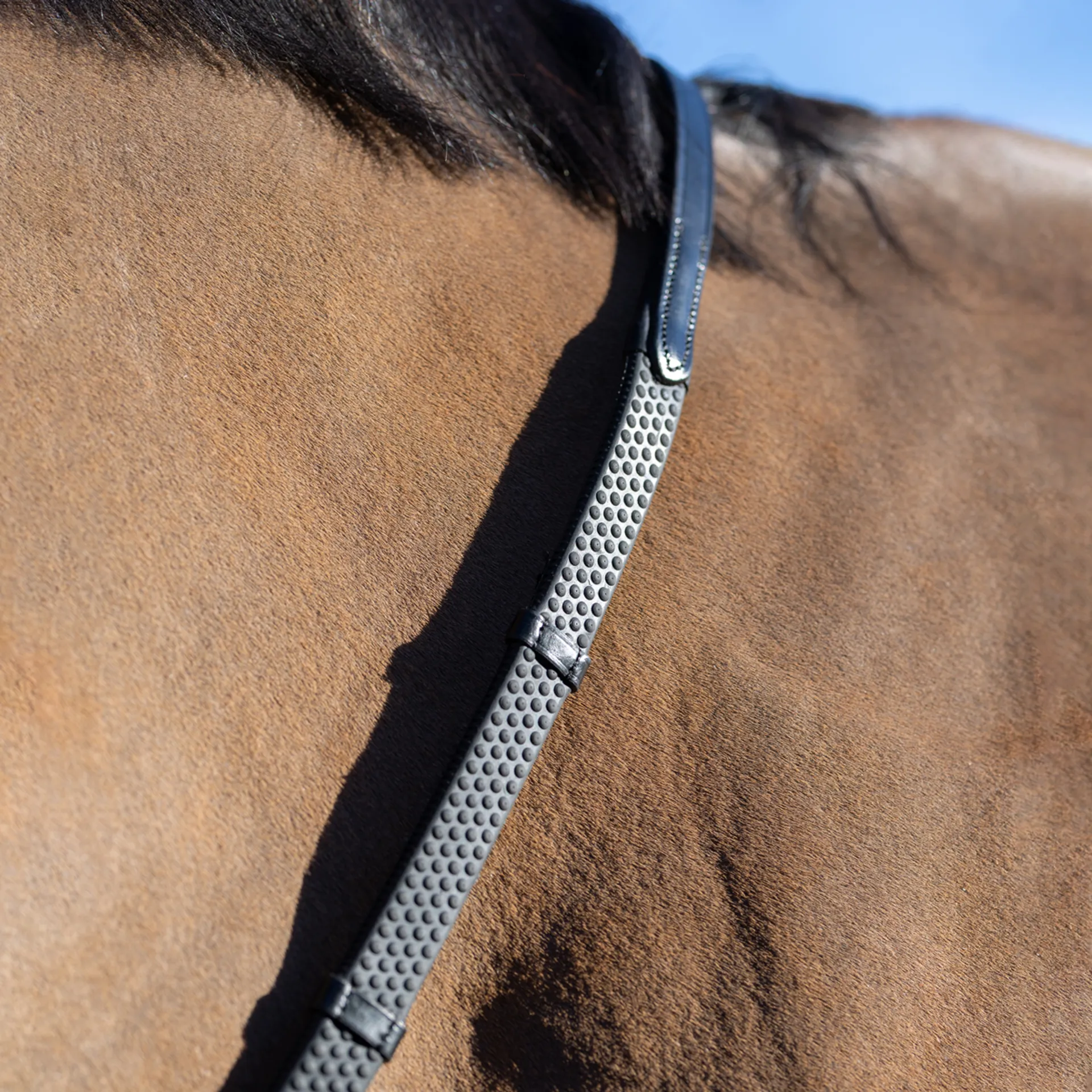 LeMieux Soft Rubber Reins with Stoppers - Black/Silver