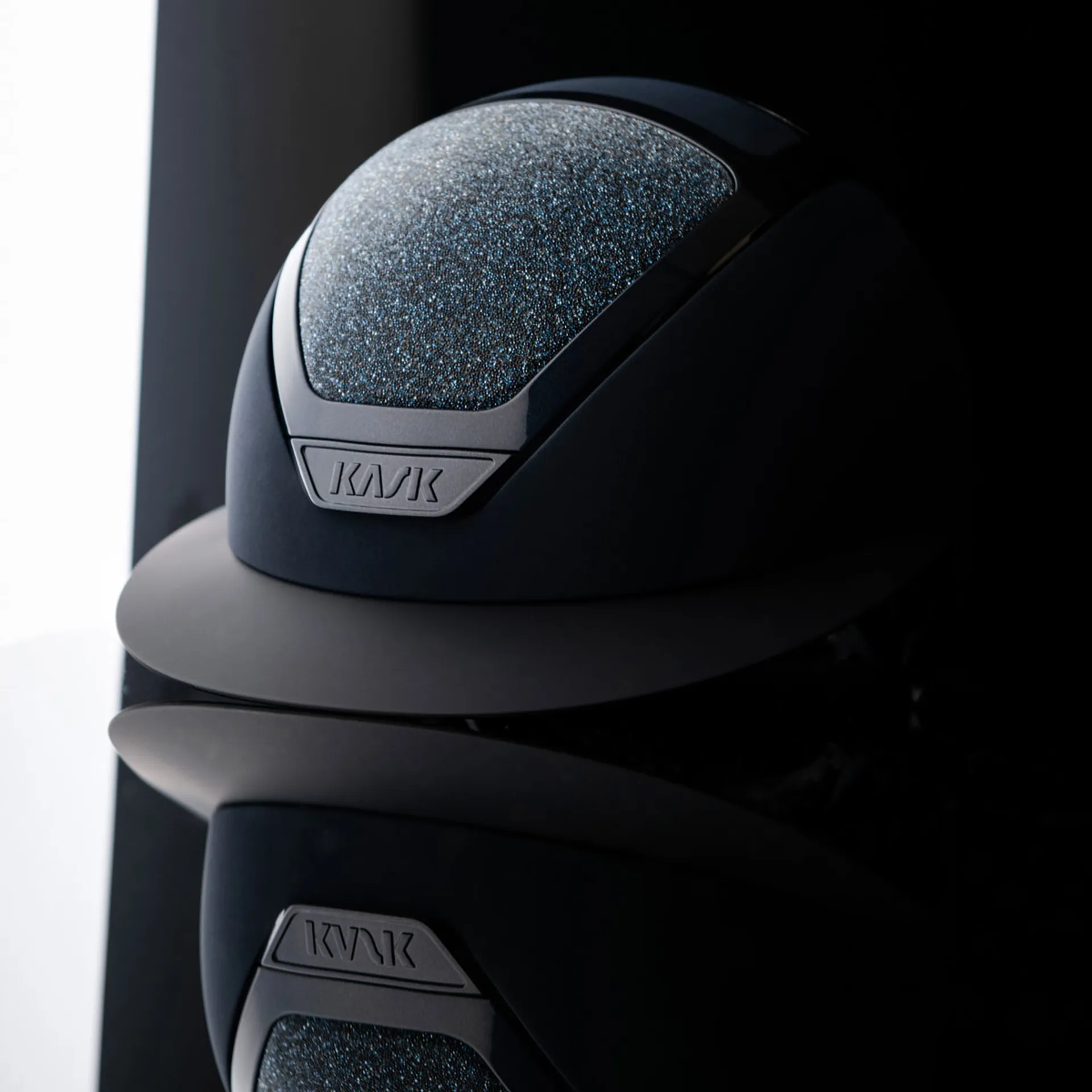 KASK Star Lady Chrome Crystals Carpet Riding Hat - Navy