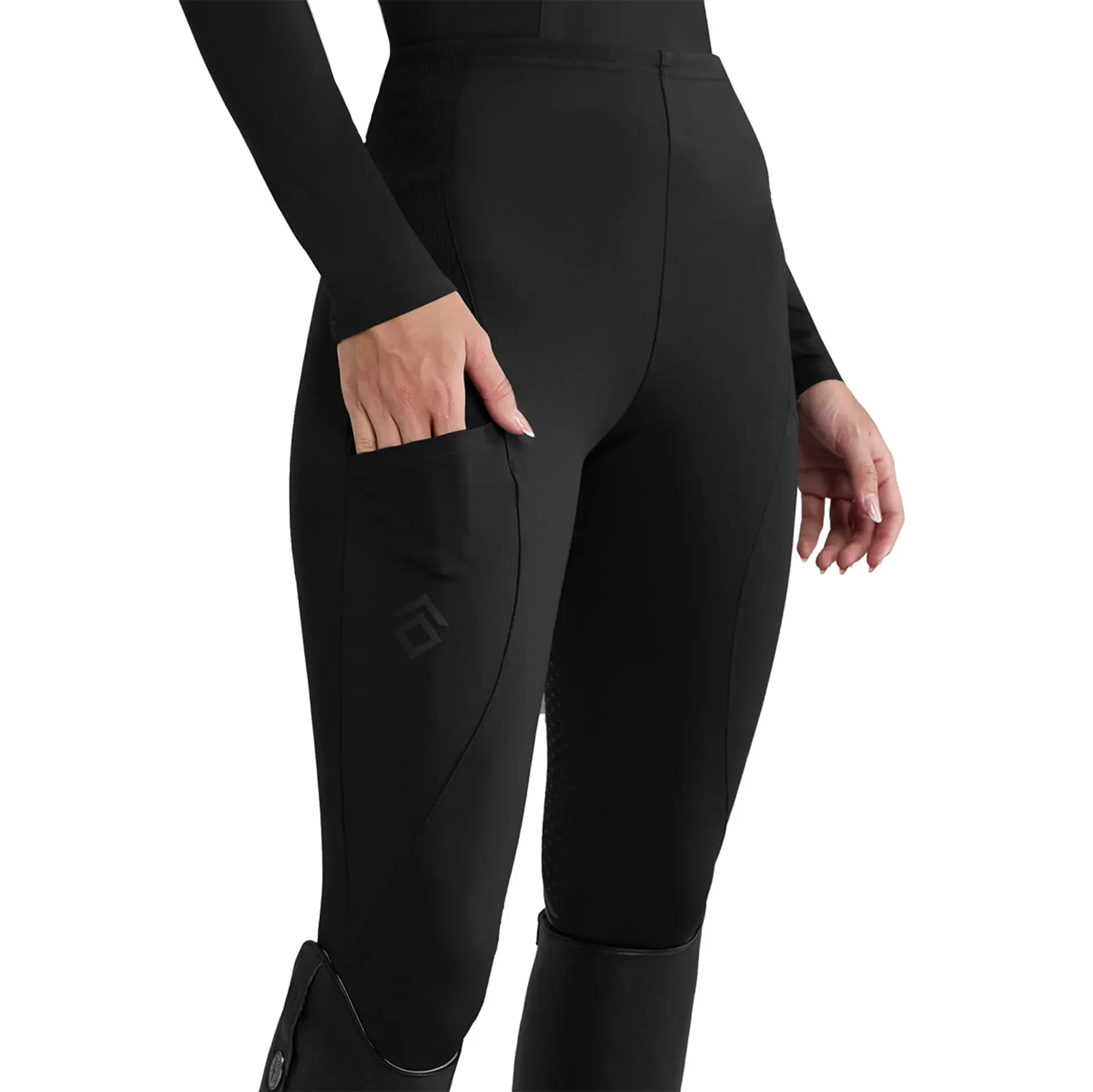 Aztec Diamond Core Full Grip Riding Tights Leggings - Black