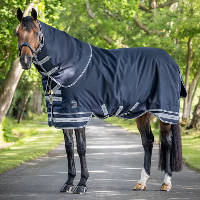 LeMieux Arika Storm-Tek 100g Detachable Neck Turnout Rug - Navy