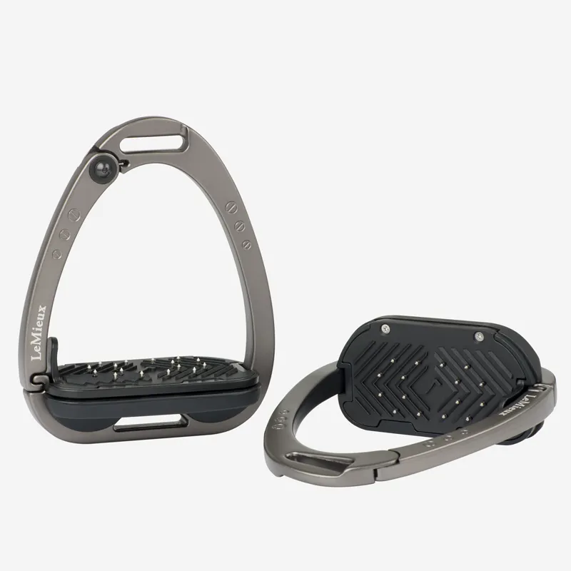 LeMieux Vector Control Flat Safety Stirrups - Carbon Grey