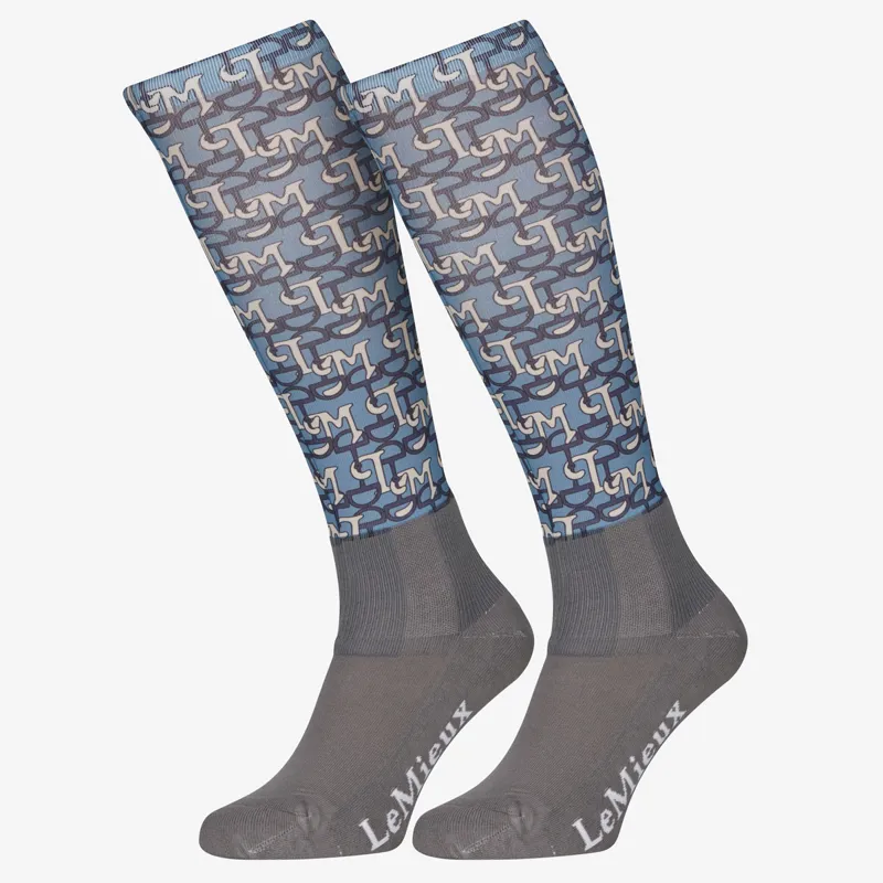 LeMieux Footsie Kids Tall Riding Socks - LM Blue