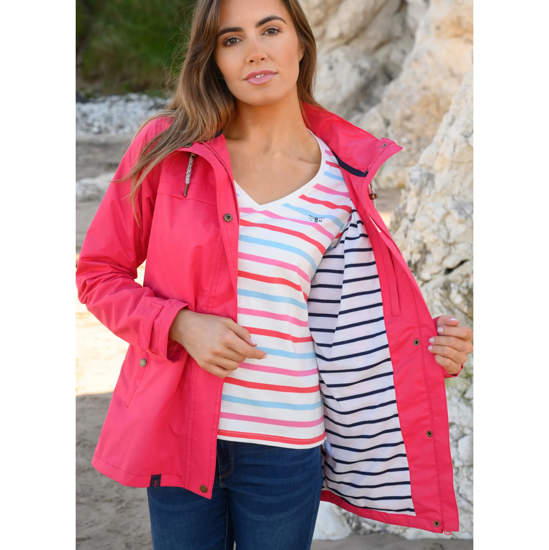 Lighthouse Beachcomber Ladies Waterproof Jacket - Watermelon