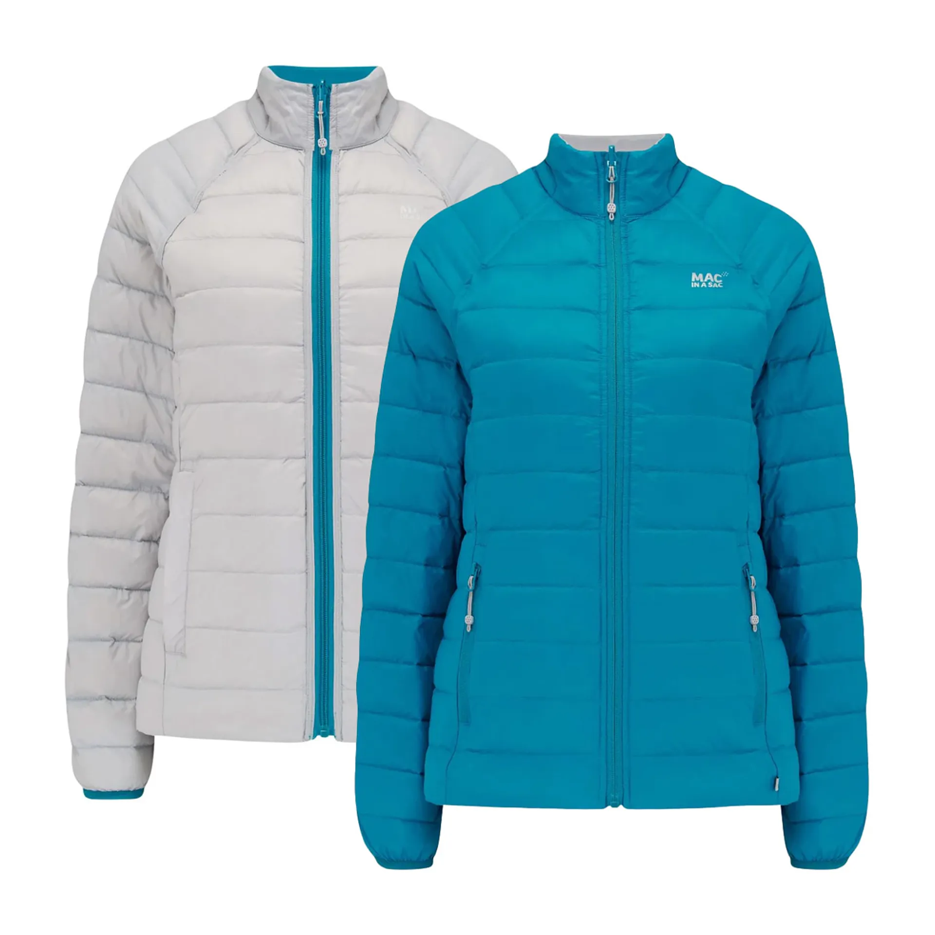 Mac In A Sac Reversible Polar Ladies Down Jacket Petrol/Soft Grey