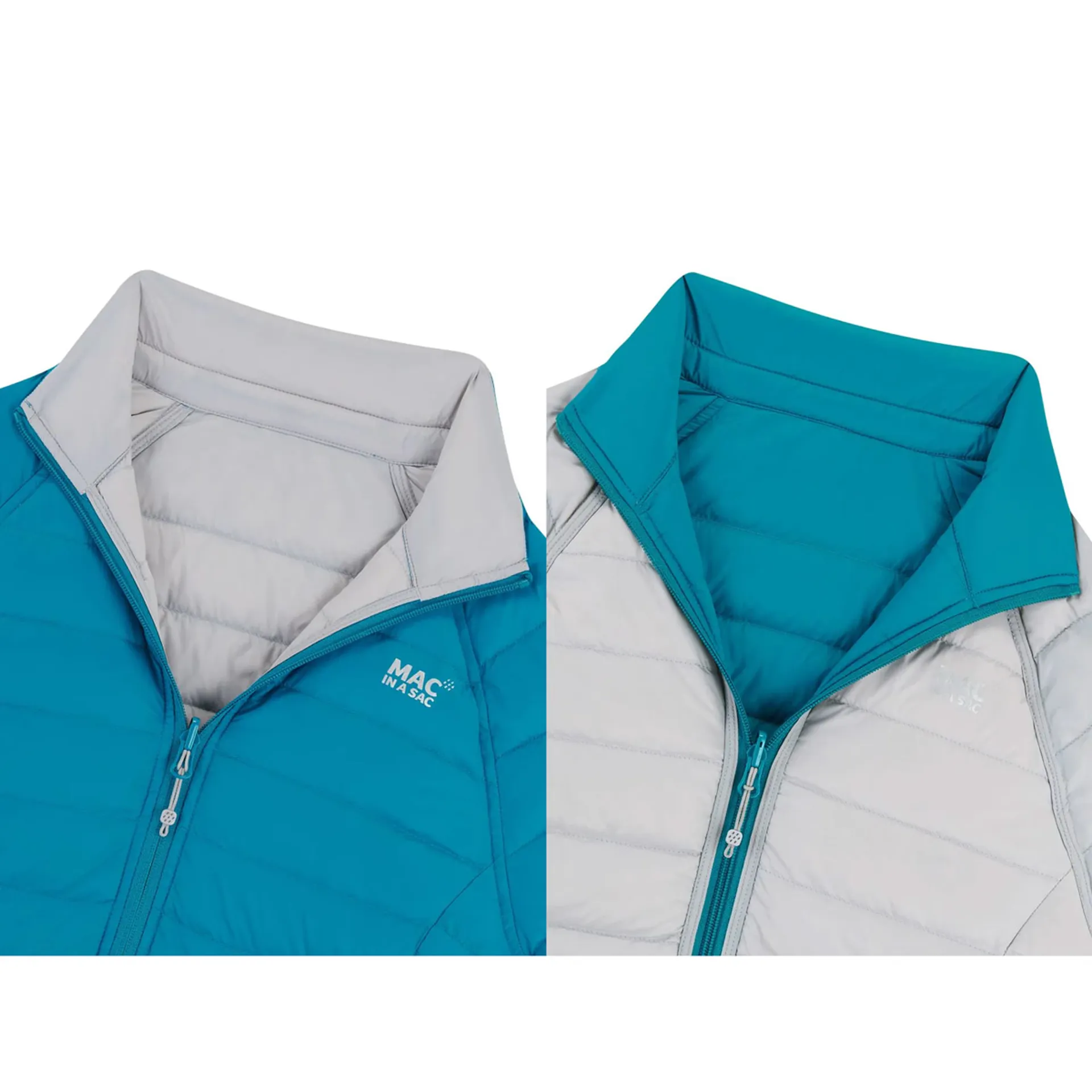 Mac In A Sac Reversible Polar Ladies Down Jacket Petrol/Soft Grey