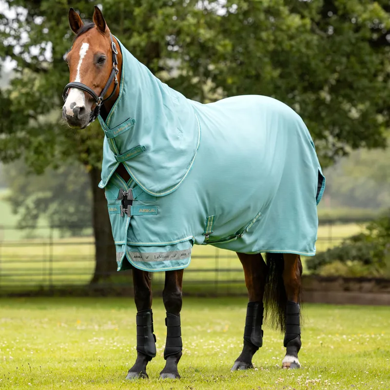 LeMieux Arika Ripstop 600D 0g Detachable Neck Turnout Rug Lagoon