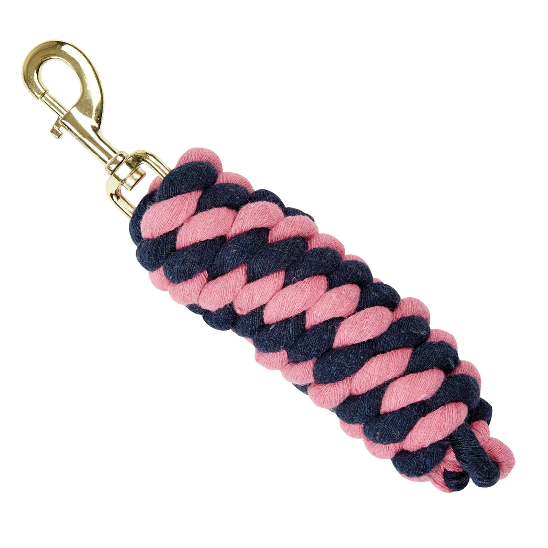 Roma Cotton Brass Snap Lead Rope - Pink/Navy
