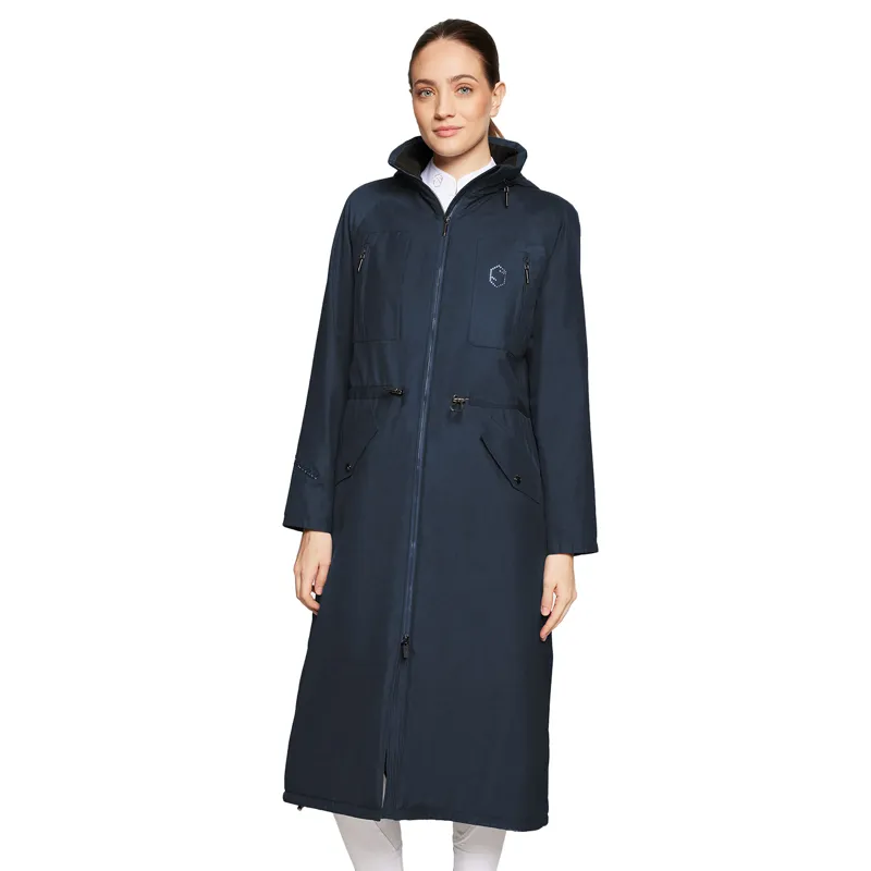 Samshield Liviana Womens Long Hooded Waterproof Jacket - Navy