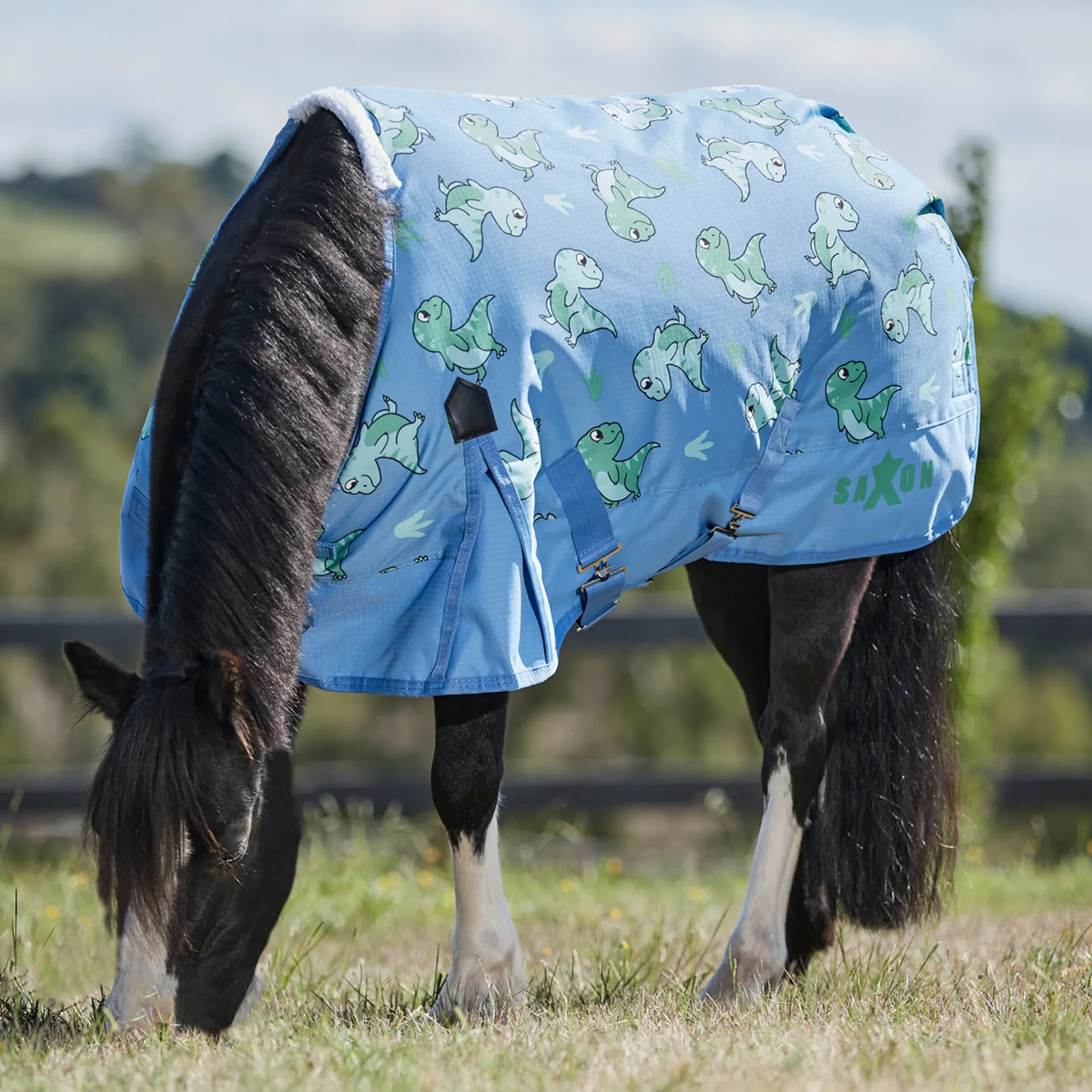 Saxon Pony 600D 0g Standard Neck Turnout Rug - Dinosaur Print