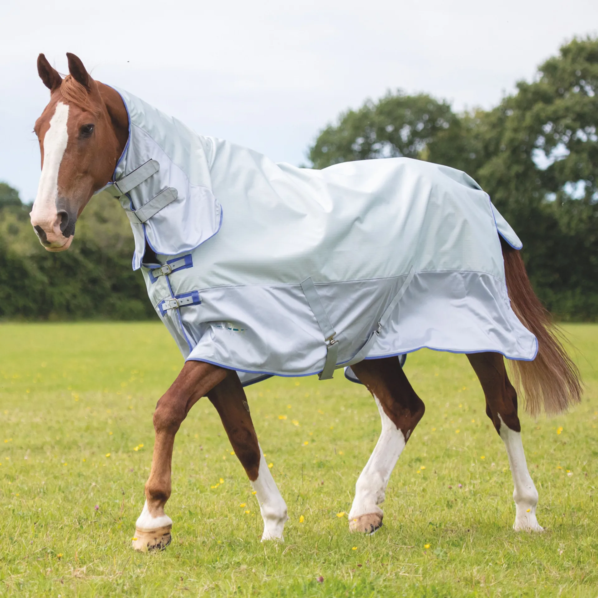 Shires Tempest Original Waterproof Combo Neck Fly Rug - Grey