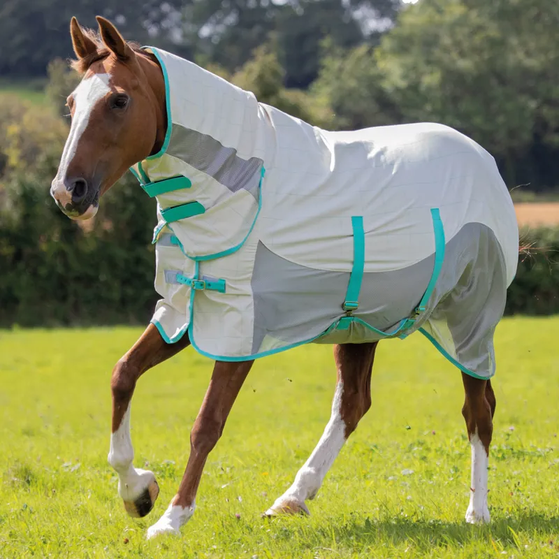 Shires Tempest Original Summer Shield with Mesh Rug - White Check